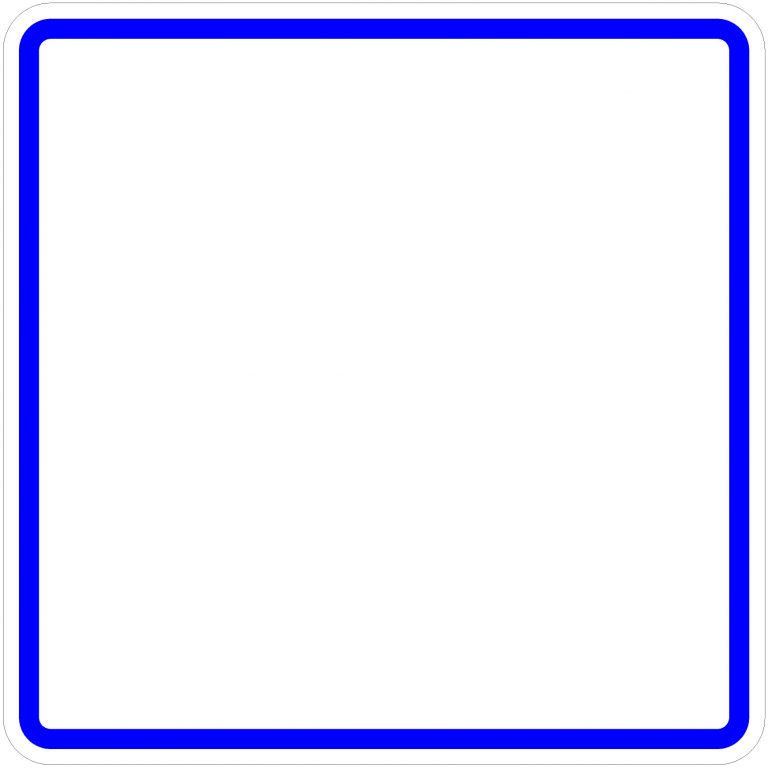 24" x 24" Custom Blue Border Square Sign - ROW Signs and Graphics
