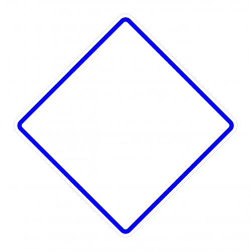 30" x 30" Custom Blue Border Diamond Sign - ROW Signs and Graphics