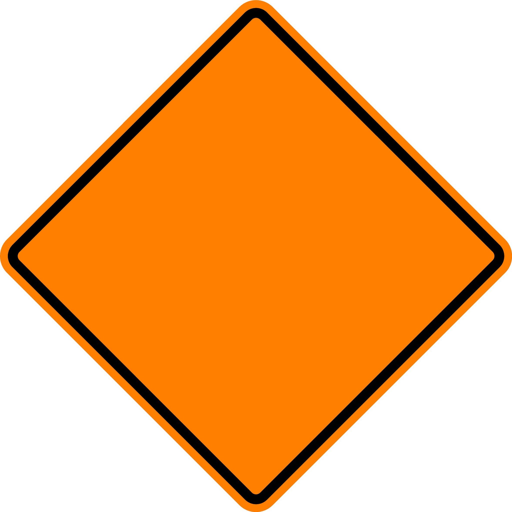 18" x 18" Custom Orange Diamond Sign - ROW Signs and Graphics