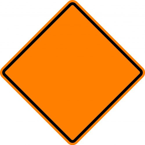 18" x 18" Custom Orange Diamond Sign - ROW Signs and Graphics