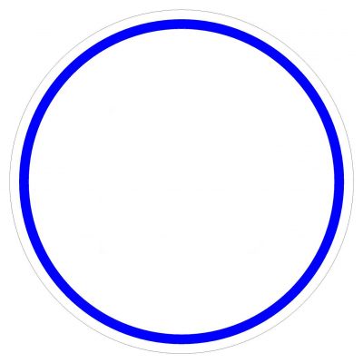 30" x 30" Custom Blue Border Circle Sign - ROW Signs and Graphics