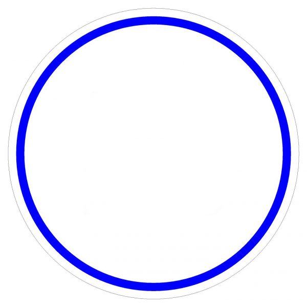 30" x 30" Custom Blue Border Circle Sign - ROW Signs and Graphics