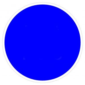 18" x 18" Custom Blue Circle Sign - ROW Signs and Graphics