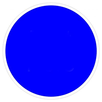 24" x 24" Custom Blue Circle Sign - ROW Signs and Graphics