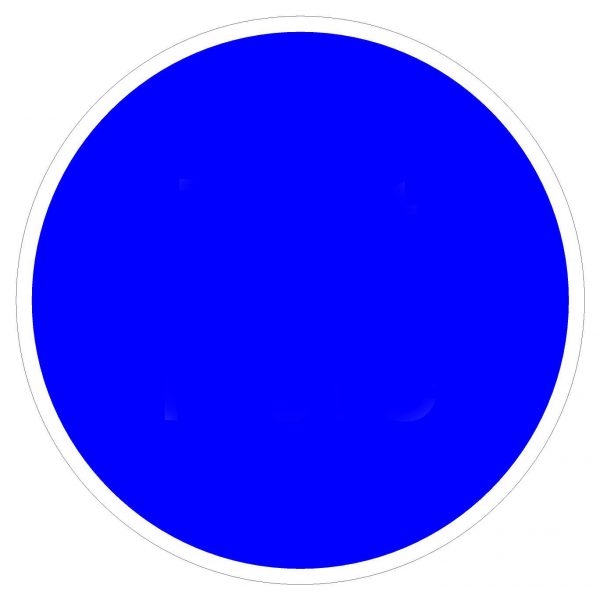 18" x 18" Custom Blue Circle Sign - ROW Signs and Graphics