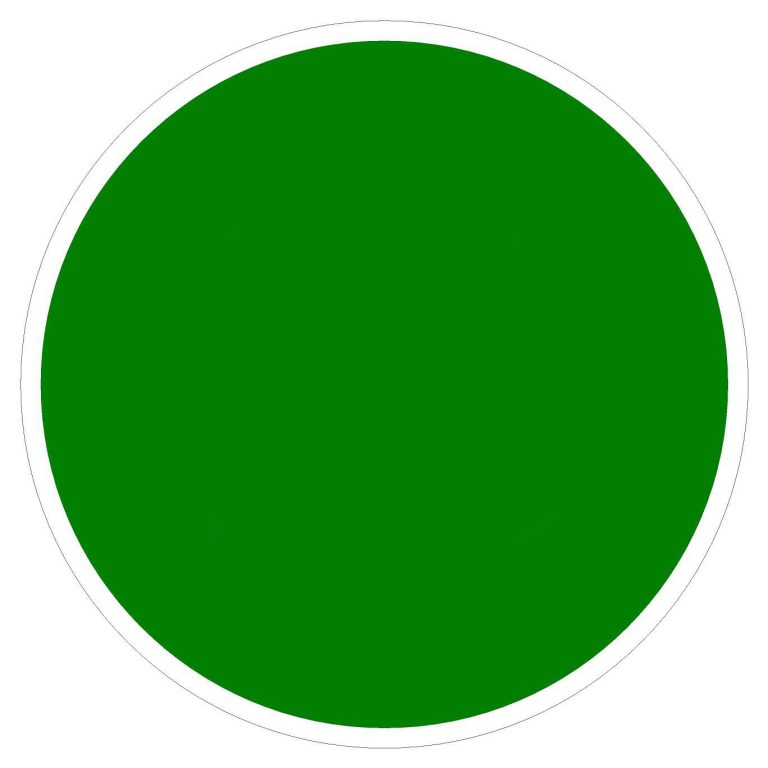 18" x 18" Custom Green Circle Sign - ROW Signs and Graphics