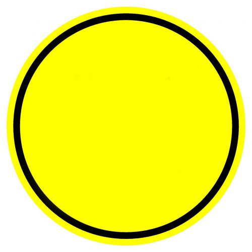 30" x 30" Custom Yellow Circle Sign - ROW Signs and Graphics