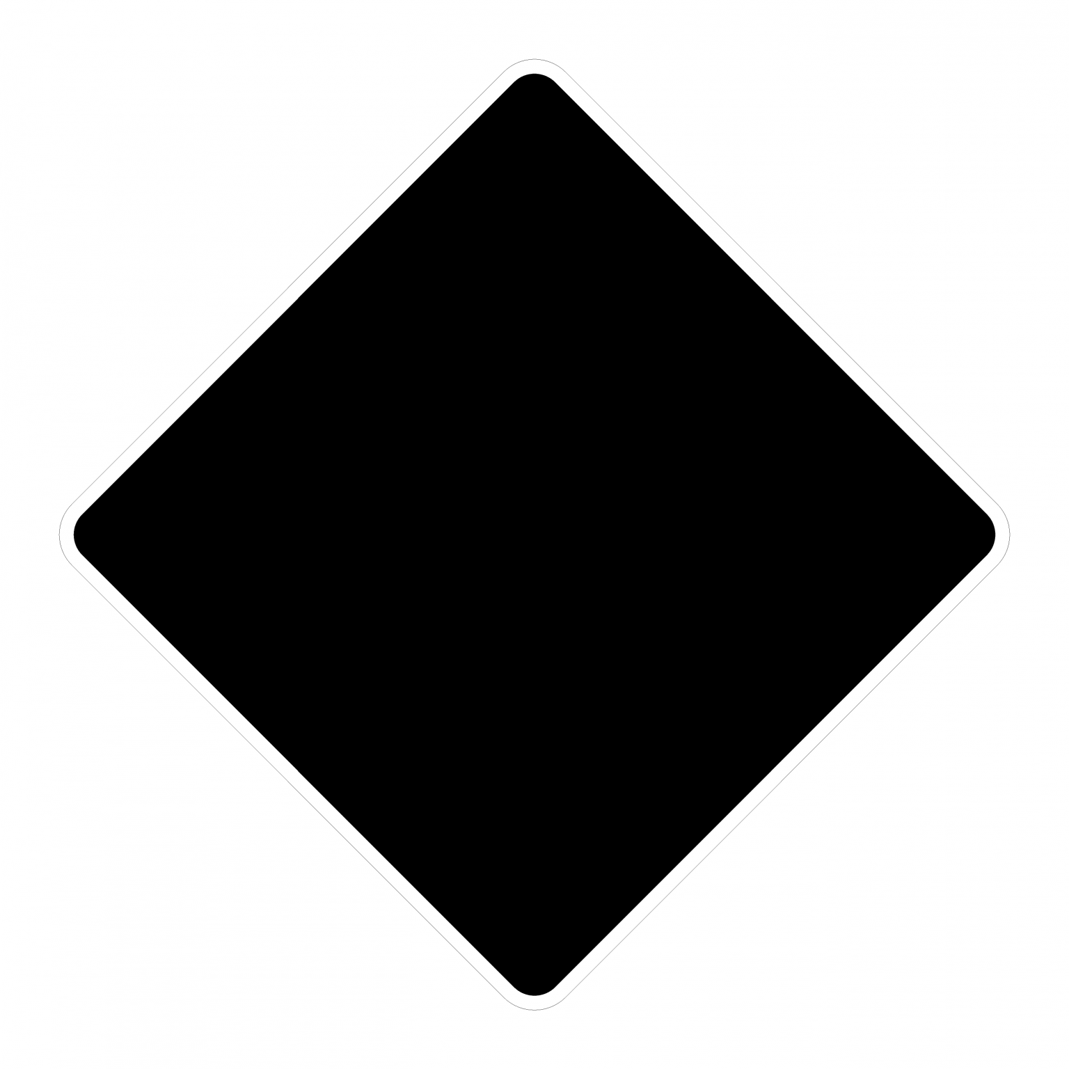 24" x 24" Custom Black Diamond Sign - ROW Signs and Graphics