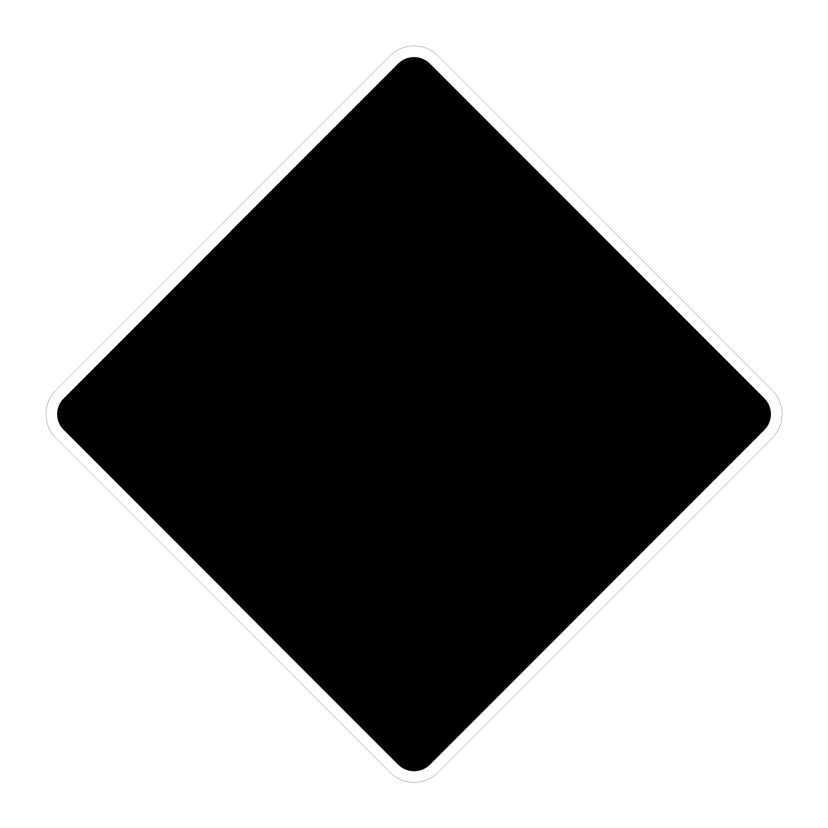 18" x 18" Custom Black Diamond Sign - ROW Signs and Graphics