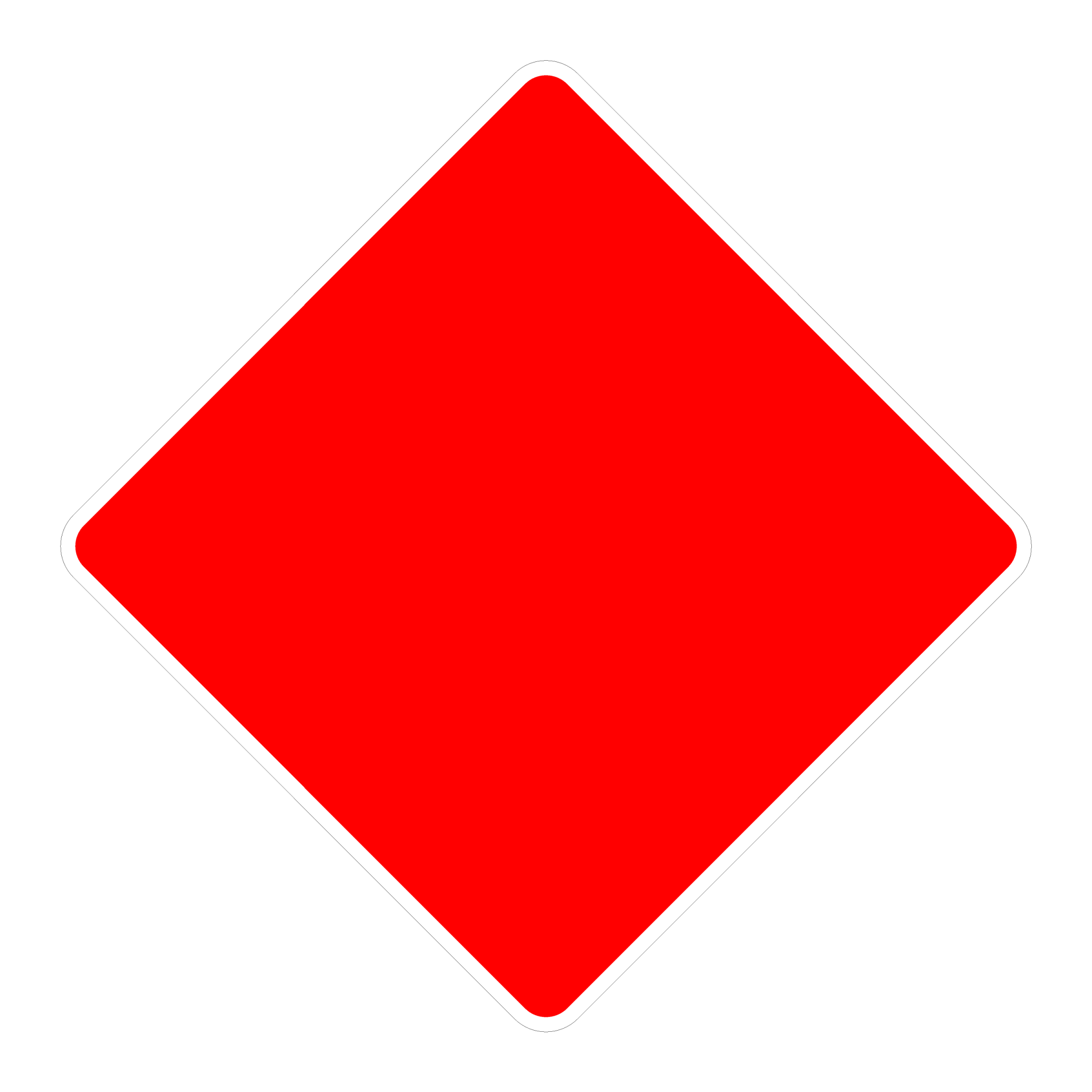 24" x 24" Custom Red Diamond Sign - ROW Signs and Graphics
