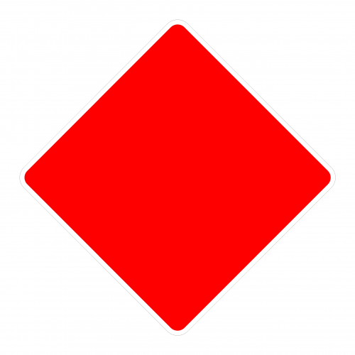 24" x 24" Custom Red Diamond Sign - ROW Signs and Graphics