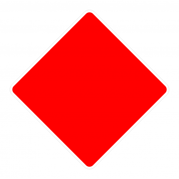 24" x 24" Custom Red Diamond Sign - ROW Signs and Graphics