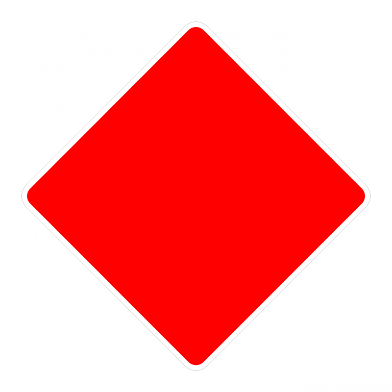 24" x 24" Custom Red Diamond Sign - ROW Signs and Graphics