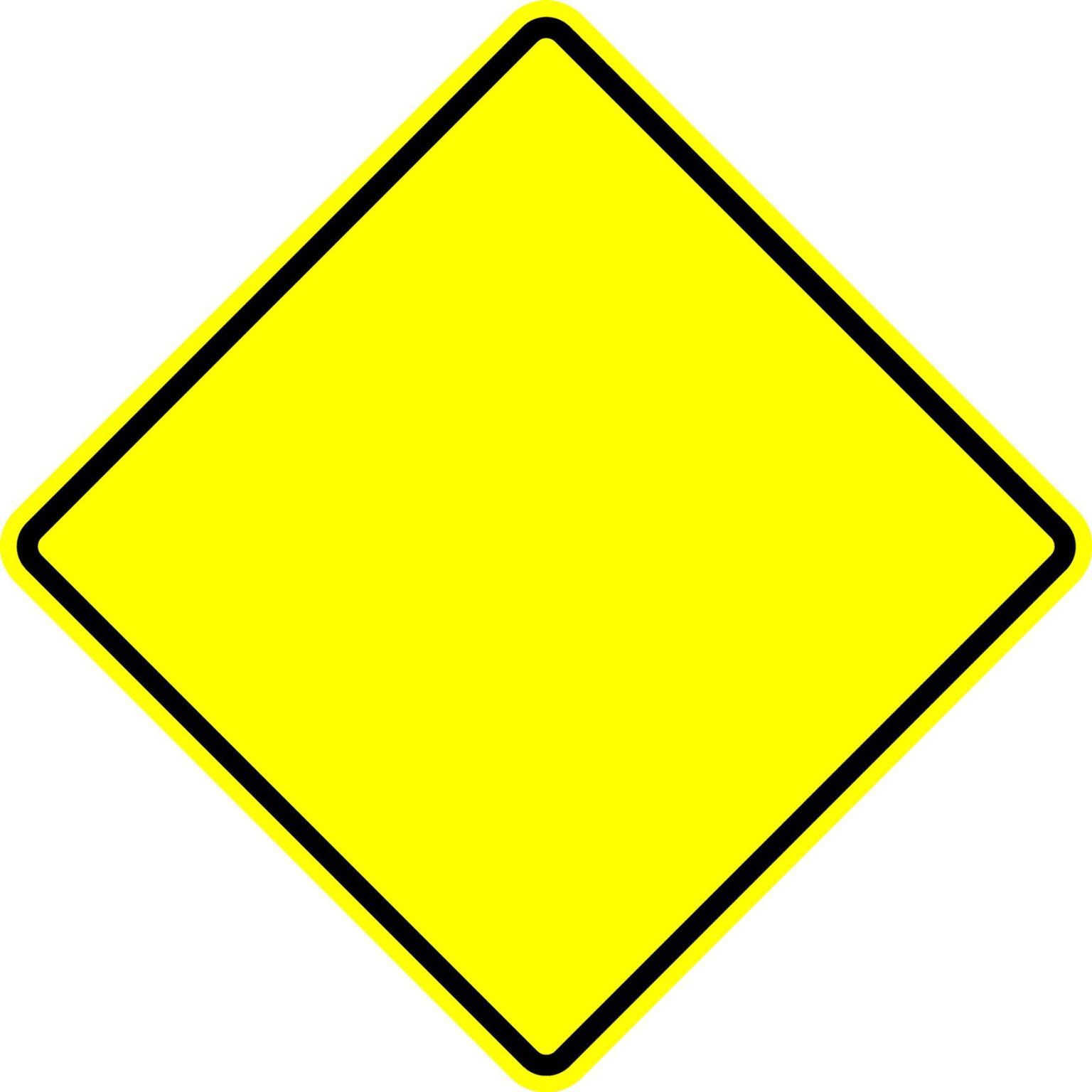 24 X 24 Custom Yellow Diamond Sign ROW Signs And Graphics