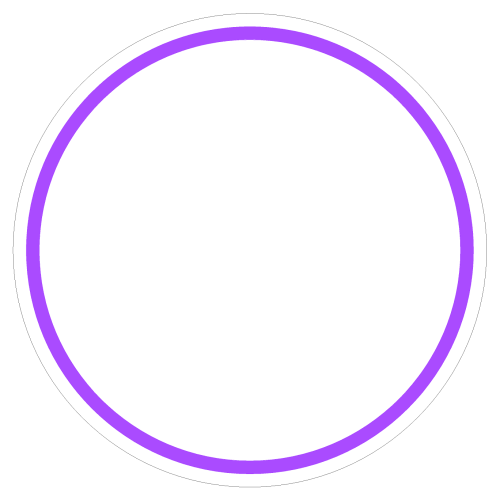 18" x 18" Custom Purple Border Circle Sign - ROW Signs and Graphics
