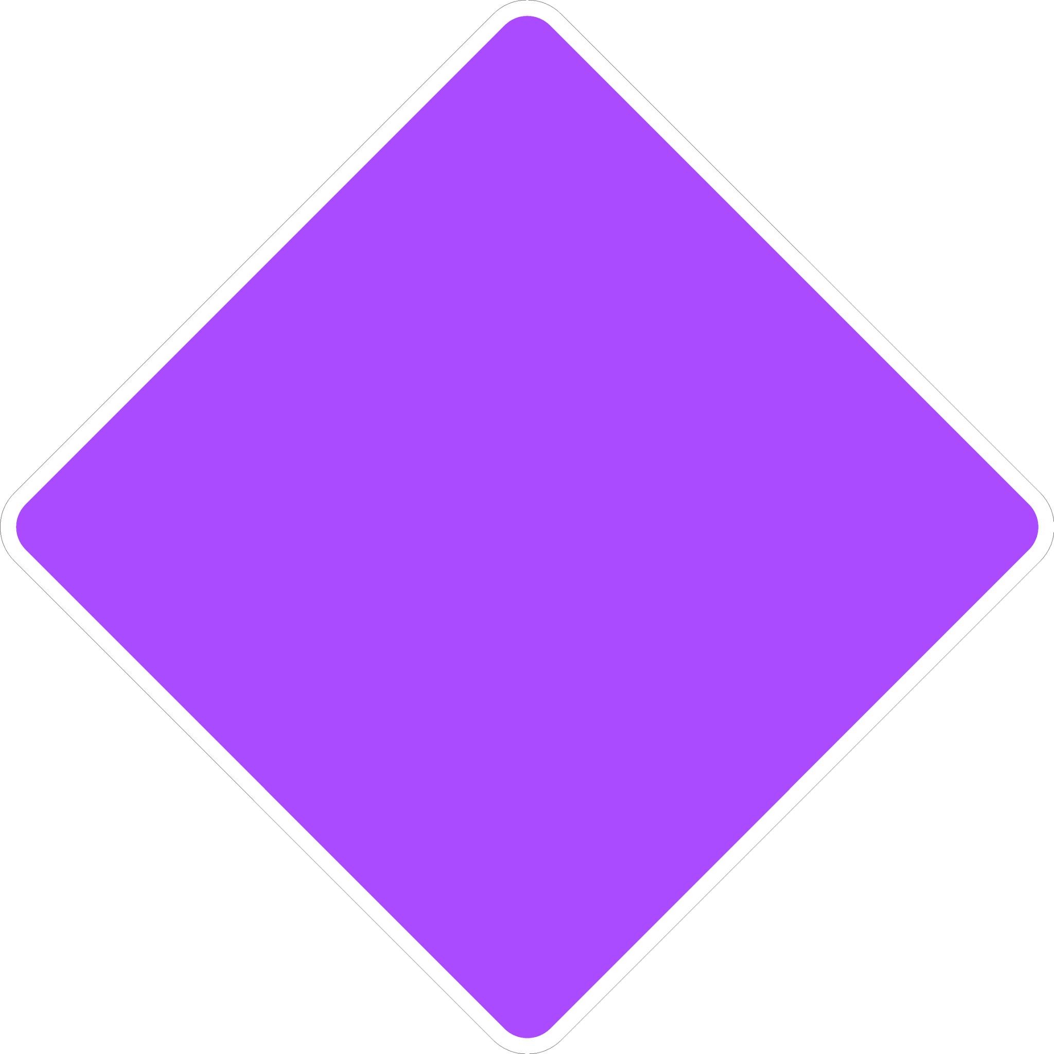 30" x 30" Custom Purple Diamond Sign - ROW Signs and Graphics